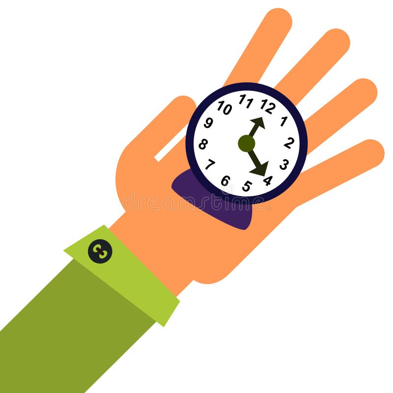 Time in hand stock illustration. Illustration of metaphor - 43086637