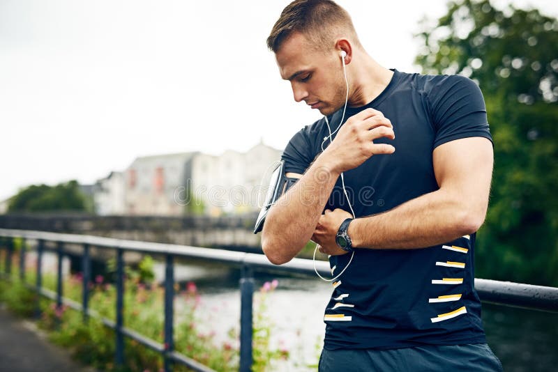 Time for a Heart-pumping Run. a Sporty Young Man Exercising Outdoors ...