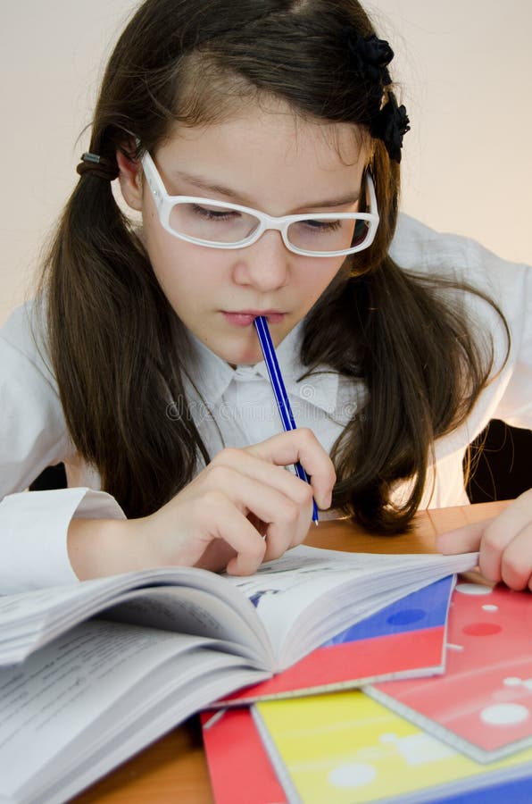Time for homework stock photo. Image of girl, grade, happy - 30376530