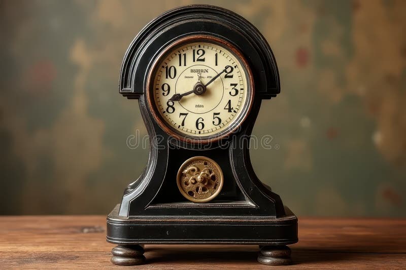 Time-honored Vintage Clock stock illustration. Illustration of tabletop ...