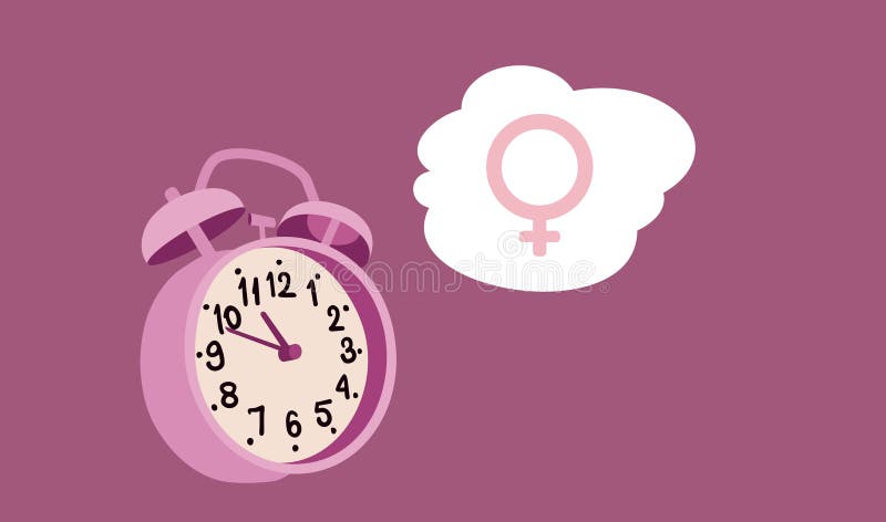 Biological Clock for Feminine Gender Conceptual Vector Illustration ...