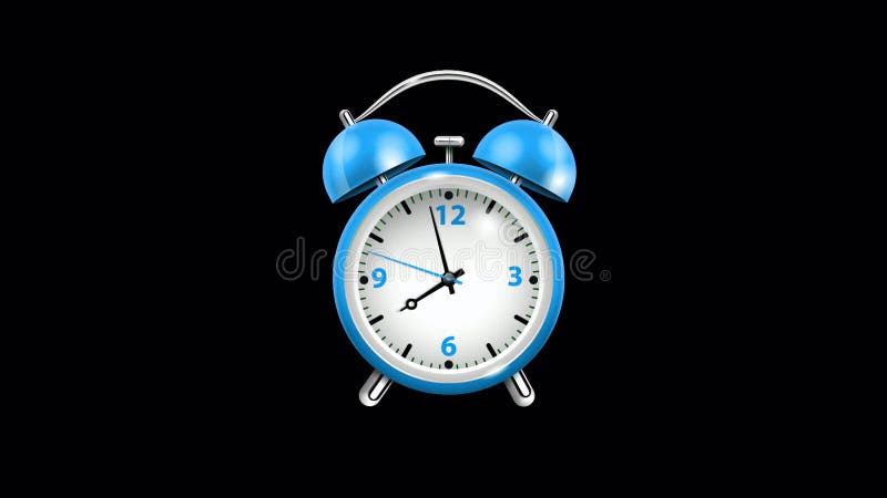 Time 08:00 Hours Blue Alarm Clock on a Transparent Background Stock ...