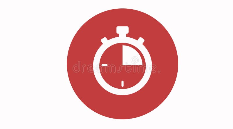 Red and White Time Icon, Chronometer Icon Stock Vector - Illustration ...