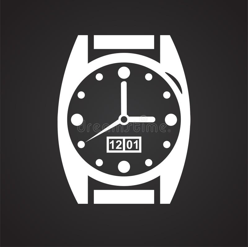 Time Icon on Black Background for Graphic and Web Design, Modern Simple ...