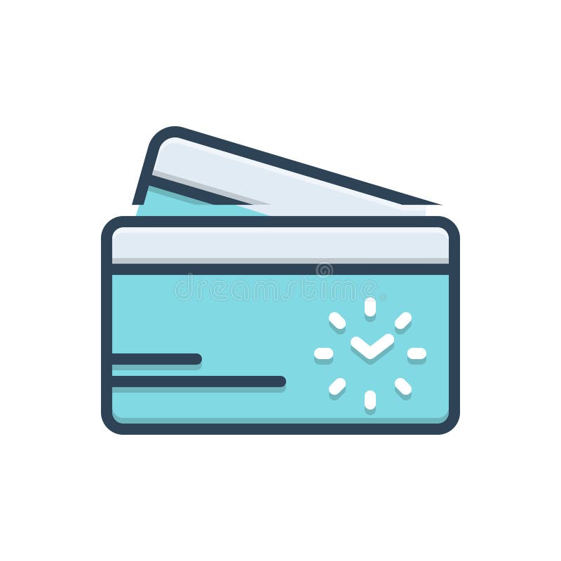 Color Illustration Icon for Time, Card and Management Stock ...