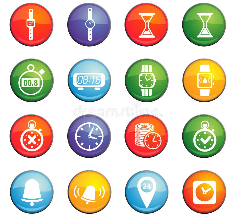 Time icon set stock illustration. Illustration of element - 89203814