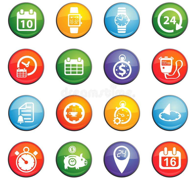Time icon set stock illustration. Illustration of watch - 89203822