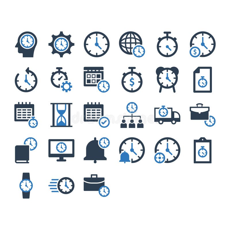 Time icon set stock illustration. Illustration of drawing - 374146797