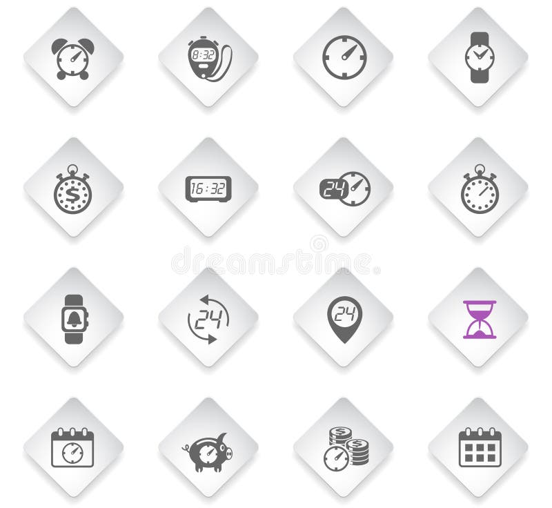 Time icon set stock vector. Illustration of pointer - 121860633