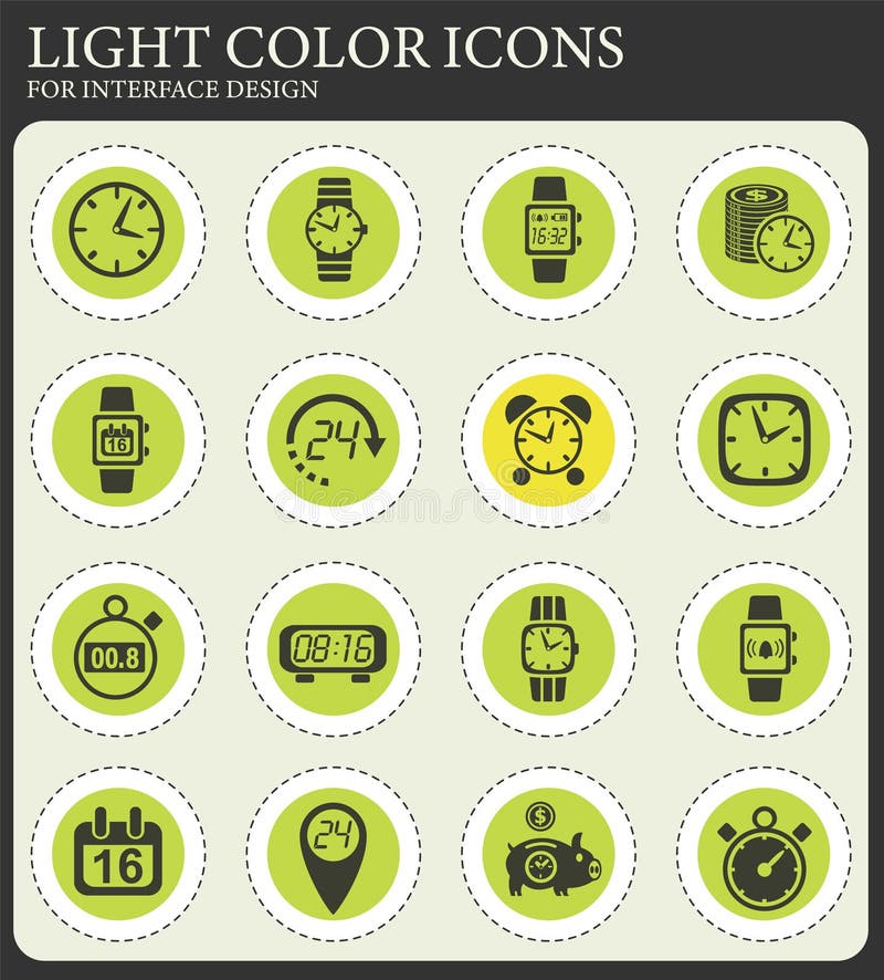 Time icon set stock vector. Illustration of digital - 154996124