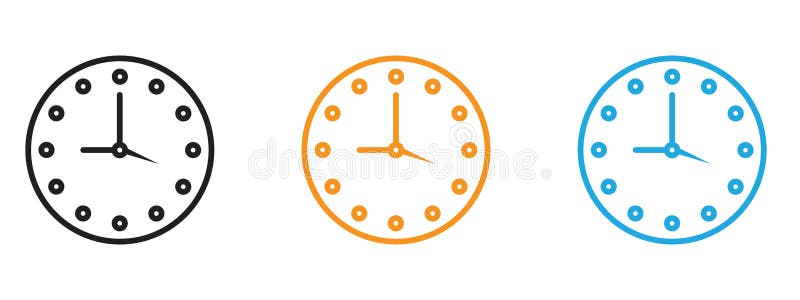 Time Icon Thin Line Illustration Set Stock Vector - Illustration of ...