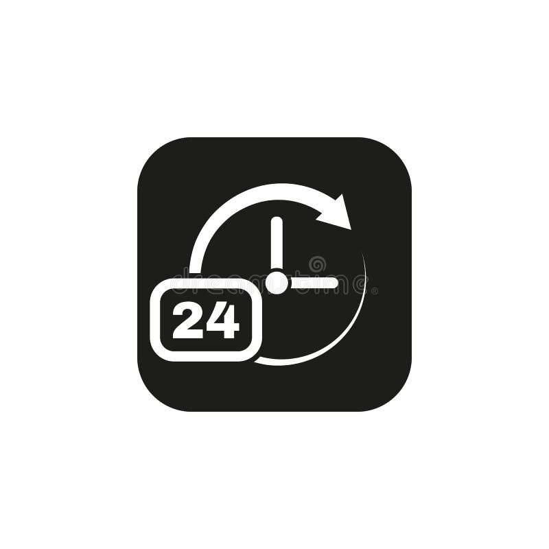 The 24 Hours Icon. Twenty-four Hours Open Symbol Stock Vector ...