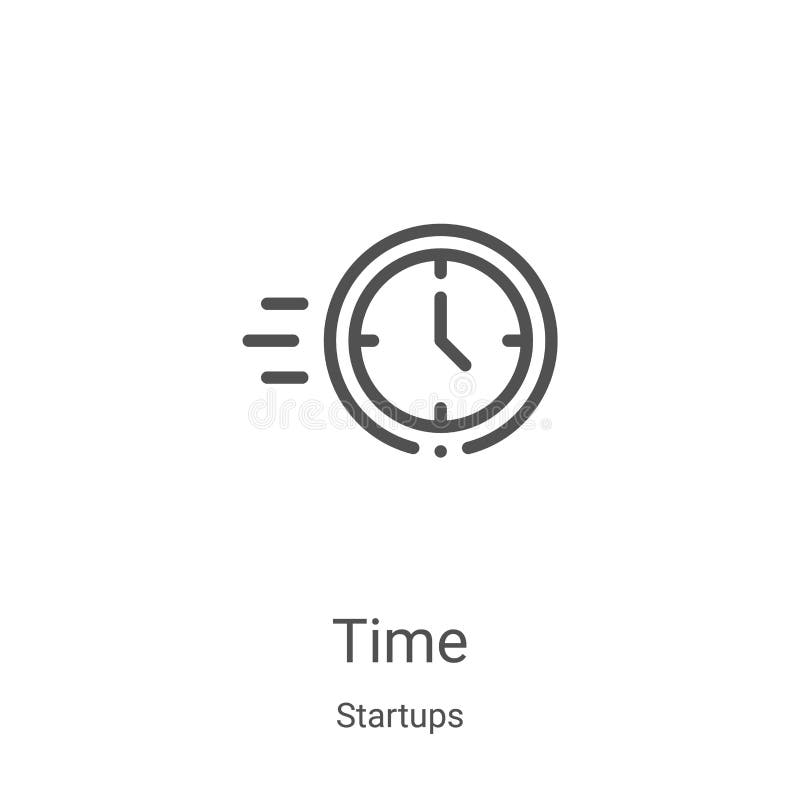 Time Icon Vector from Startups Collection. Thin Line Time Outline Icon ...