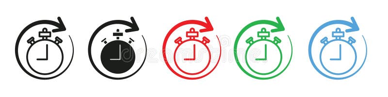 Work Hour Reduction Timer Icon for Increased Time Efficiency Stock ...