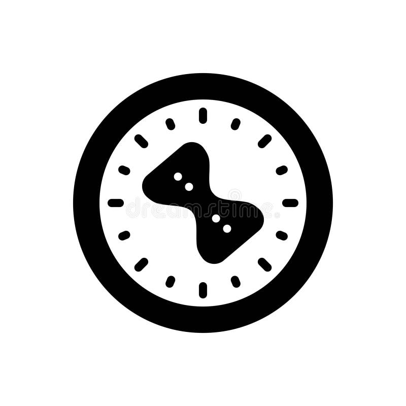 Black Solid Icon for Time, Wall Clock and Countdown Stock Illustration ...