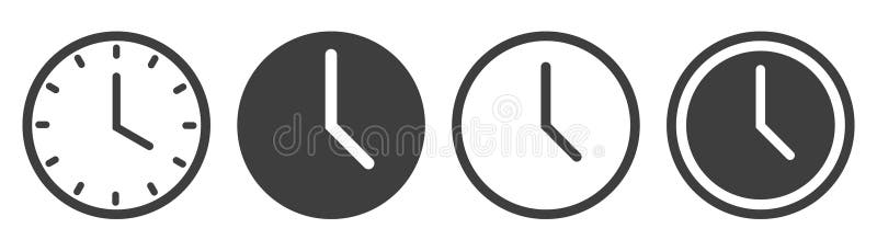 Time Icon on White Background. Stock Vector - Illustration of graphic ...