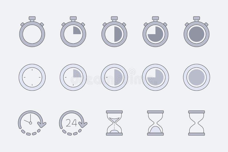 Time Icons set 01-02 stock vector. Illustration of measurement - 207936303