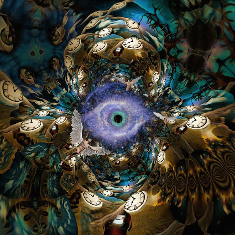 Time is illusory stock illustration. Illustration of winged - 235632823