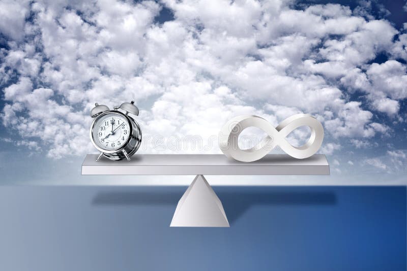 Time and Infinity or Life Balance Isolated on White Background. Stock ...