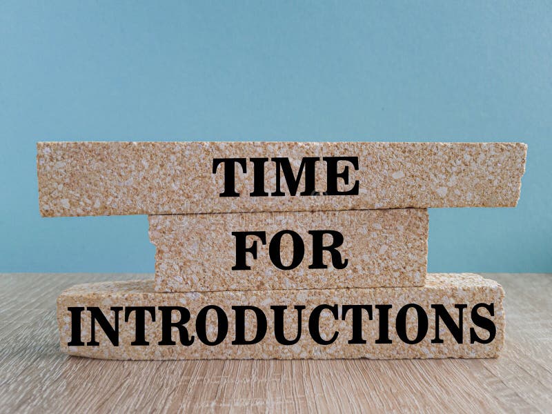 Time for Introductions Write on Brick Blocks. Beautiful Wooden Table ...