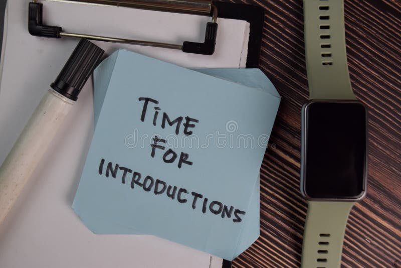 Time for Introductions Write on Sticky Notes Isolated on Office Desk ...