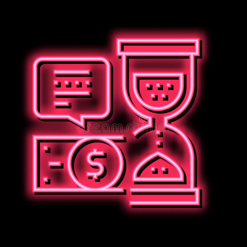 Time of Investment Return Neon Glow Icon Illustration Stock Vector ...