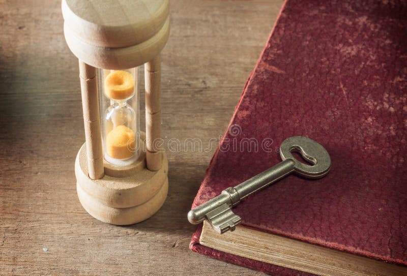 Time and key of knowledge stock image. Image of sand - 33932577