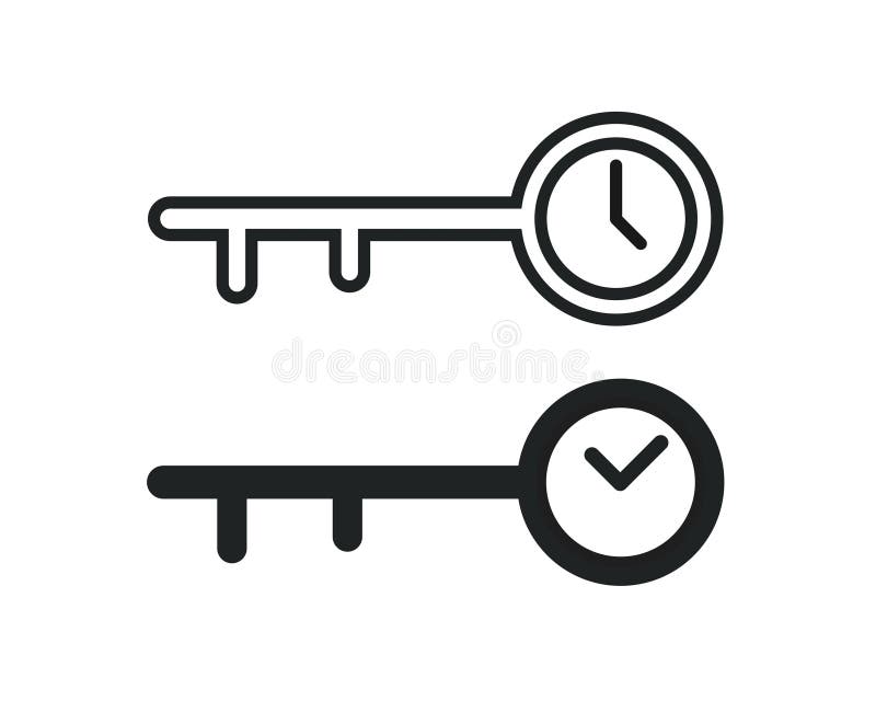 Time Key Lock. Illustration Vector Stock Vector - Illustration of ...