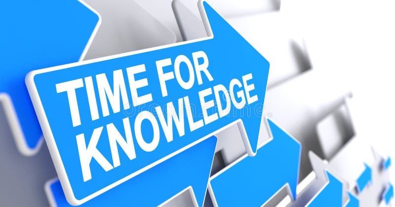 Time for Knowledge - Inscription on the Blue Cursor. 3D. Stock ...