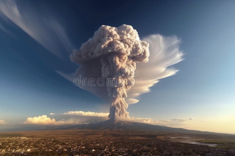 Time-lapse of an Active Volcanos Plume of Smoke Stock Illustration ...