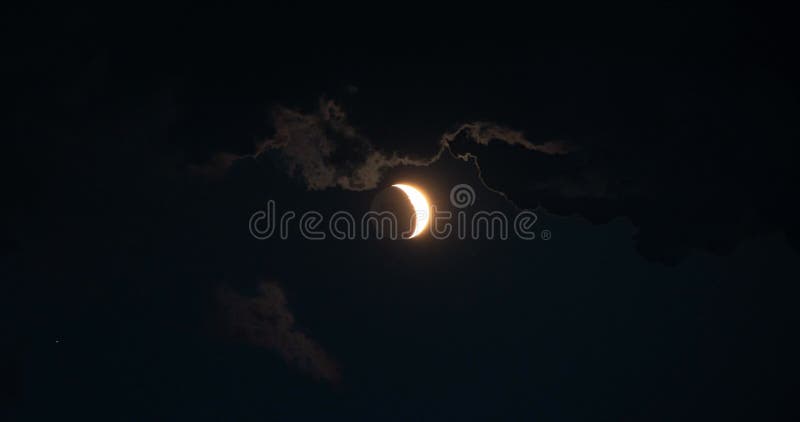 Time-lapse. Beautiful Moon in the Clouds at Night Stock Video - Video ...