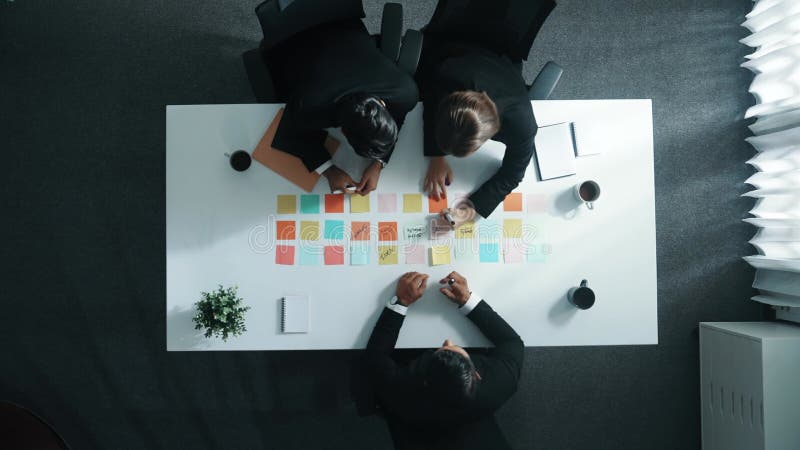 Time Lapse of Business People Write and Share Idea on Sticky Notes ...