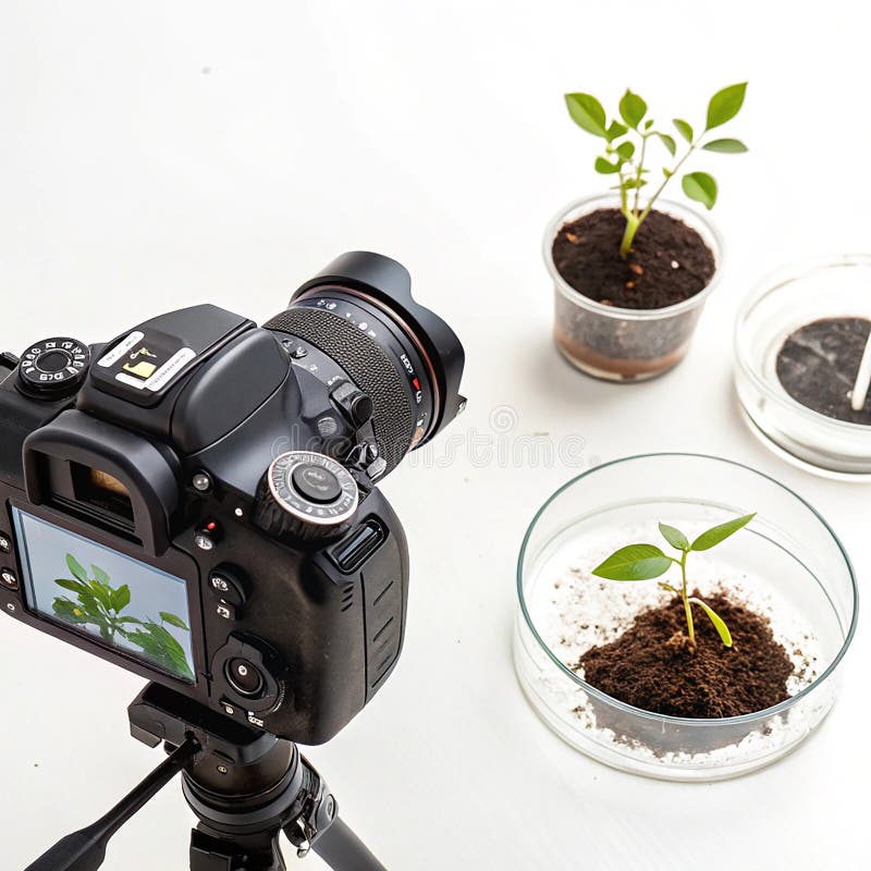Time-lapse Camera Recording Plant Experiment Stock Illustration ...