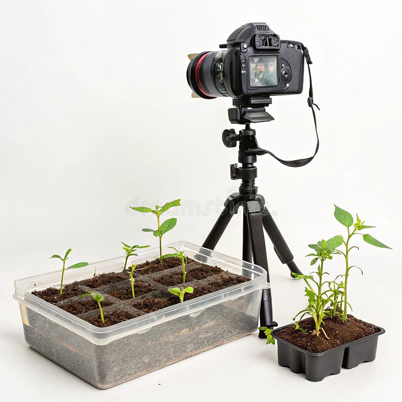 Time-lapse Camera Recording Plant Experiment Stock Illustration ...