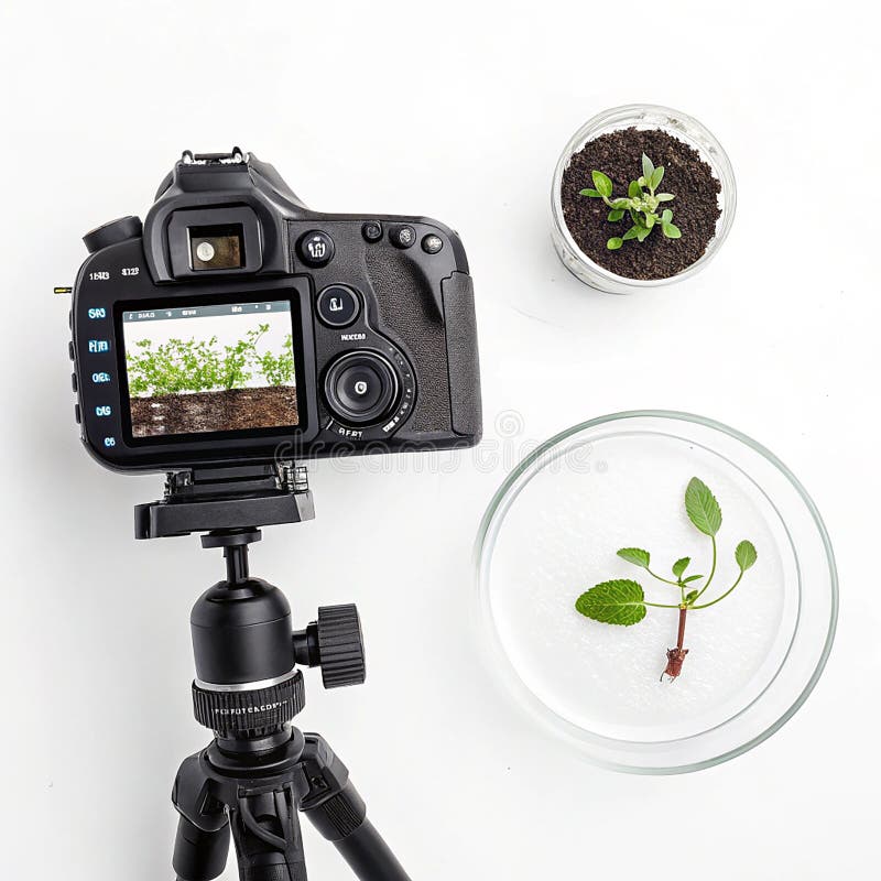 Time-lapse Camera Recording Plant Experiment Stock Illustration ...