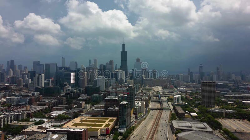 Time-lapse of the Chicago Skyline with Clouds Casting Shadows Across ...