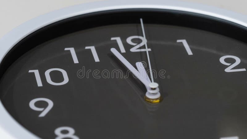 Clock Showing Ten Minutes Past Eleven. Close Up Stock Video - Video of ...
