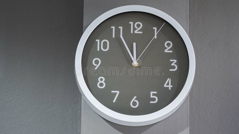 Clock Showing Ten Minutes Past Eleven. Close Up Stock Video - Video of ...
