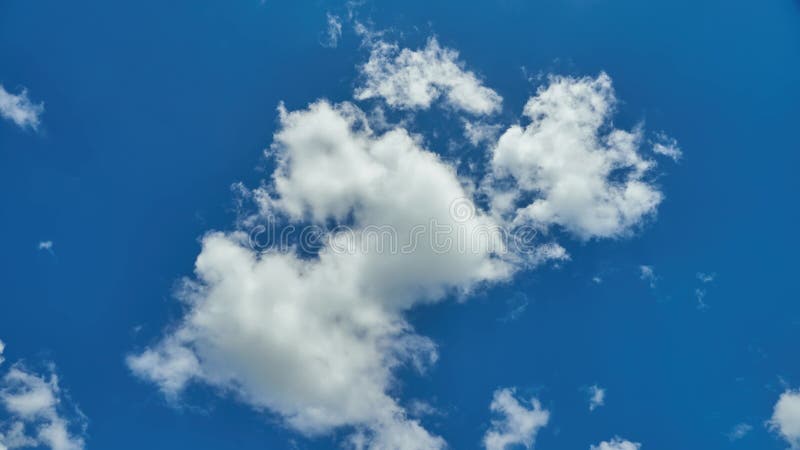 Time Lapse Clouds in the Blue Sky. White Fluffy Clouds Gently Fly ...