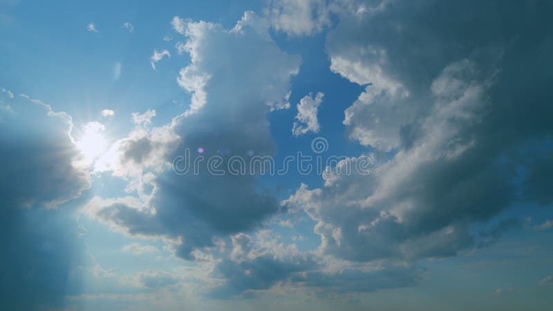 Cloudscape in Tropical Summer or Spring Sunlight. Beautiful Sun Rays ...