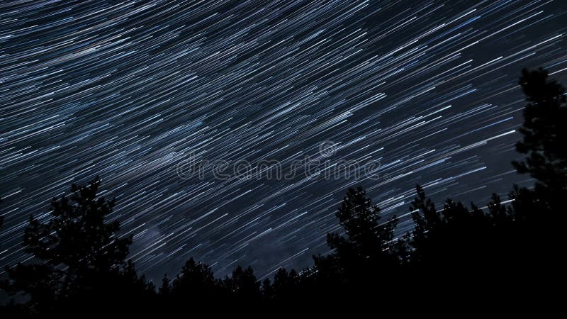 Comet-shaped Star Trails in the Night Sky Stock Video - Video of dusk ...