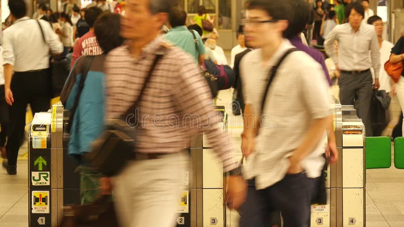 Time Lapse of Commuters Using Turn Style at Busy Tokyo Metro Rail ...