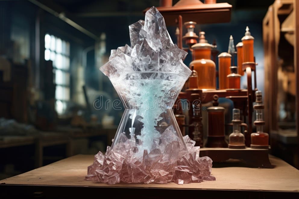 Time-lapse of Time Crystal Formation Process in Lab Stock Illustration ...