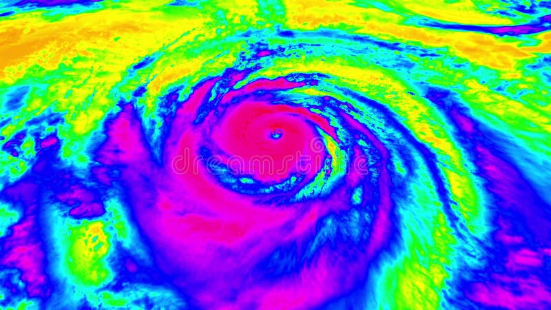 Hurricane Radar Weather Satellite Aerial View Stock Footage - Video of ...