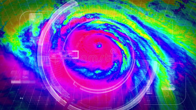 Hurricane Radar Weather Satellite Aerial View Stock Footage - Video of ...