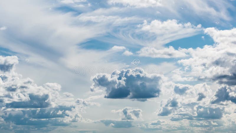 Time Lapse of an Evolution of Different Clouds in a Blue and Windy Sky ...