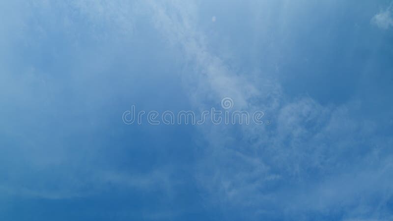 Floating Fluffy Clouds. Two Layers of Cloudiness. Blue Summer Sky with ...