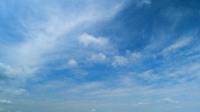 Floating Fluffy Clouds. Two Layers of Cloudiness. Blue Summer Sky with ...