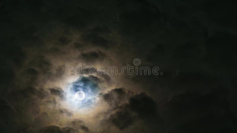 Full Illuminated Moon in the Blue Sky without Clouds. Stock Footage ...