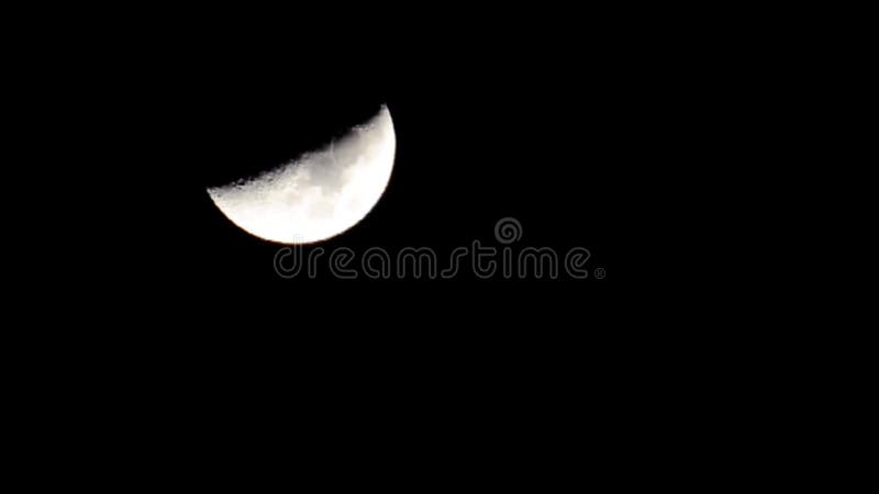 Half Moon in Night Sky Over Mirror Water Surface Stock Footage - Video ...